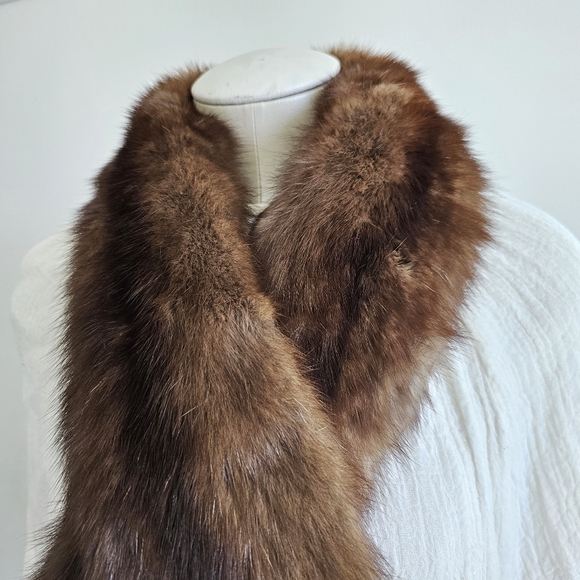 Accessories | Antique 4s American Dark Brown Authentic Real Mink Stole ...